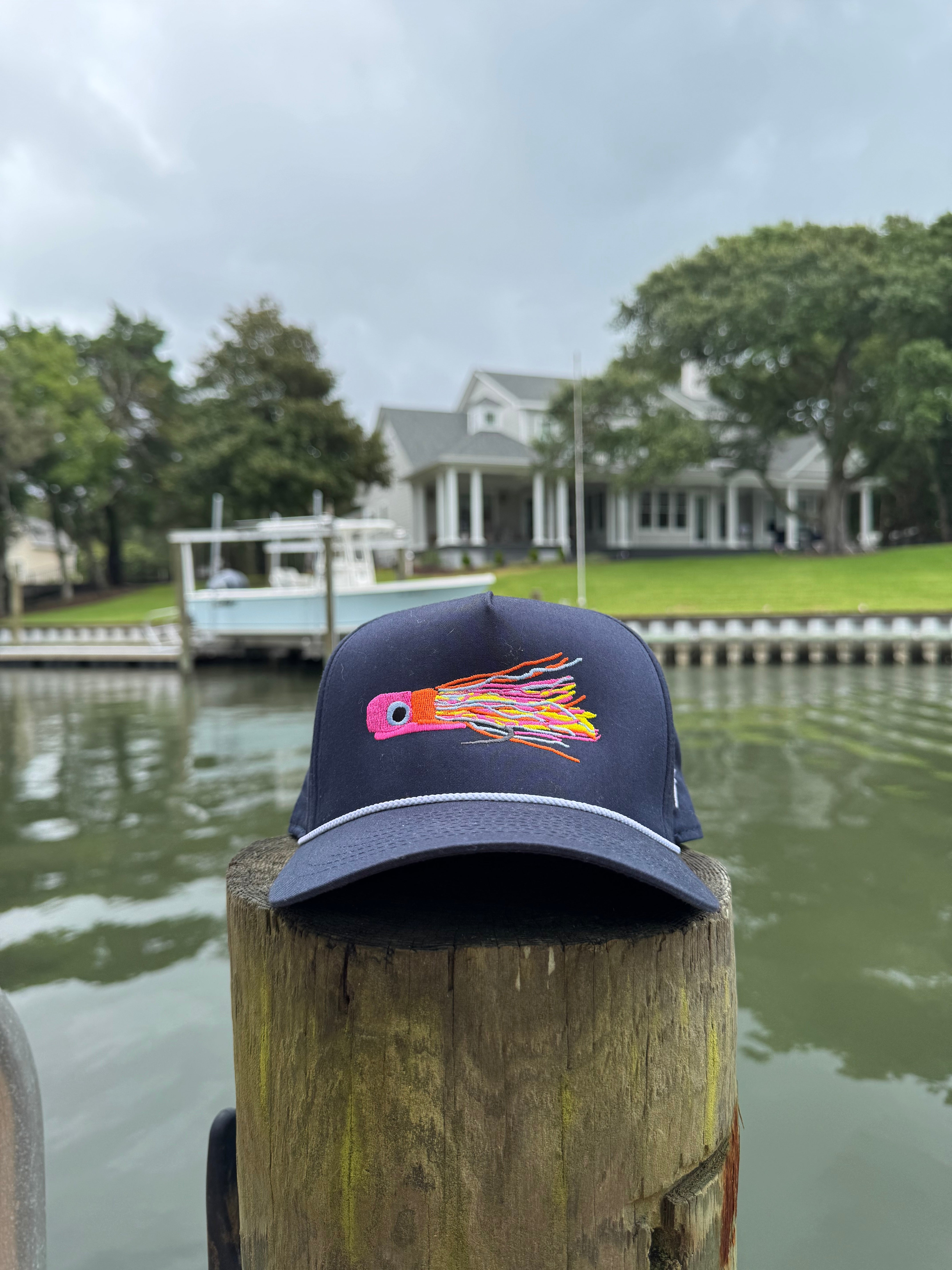 Navy Offshore Lure Hat – Filthy Flounder Co.